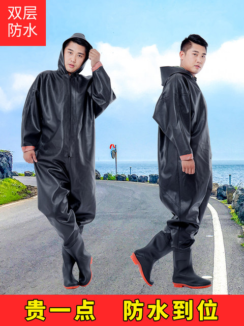 One-Piece Waterproof Waders for Fishing, Thickened Full-Body Waders ...
