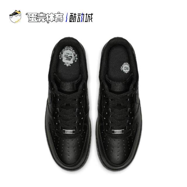Nike Air Force 1 AF1 pure black air force one black warrior casual shoe ...