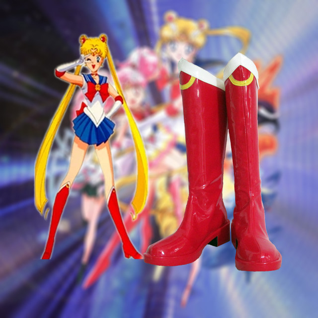 Sailor Moon Boots Tsukino Usagi COSPLAY Shoes Customized