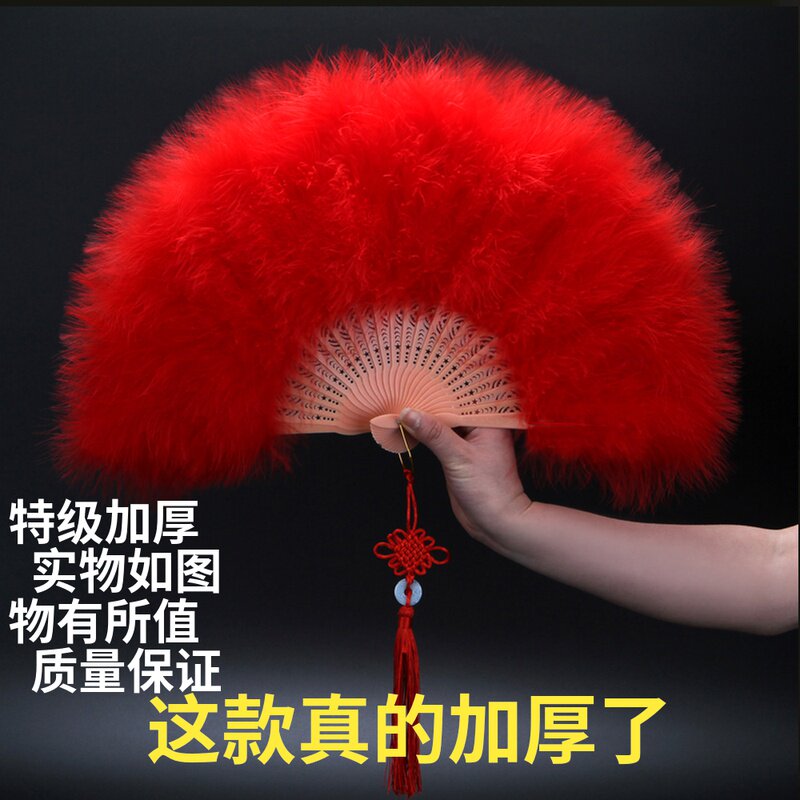 Upgraded Version of Full Velvet Thickened Feather Fan Standard Fan ...