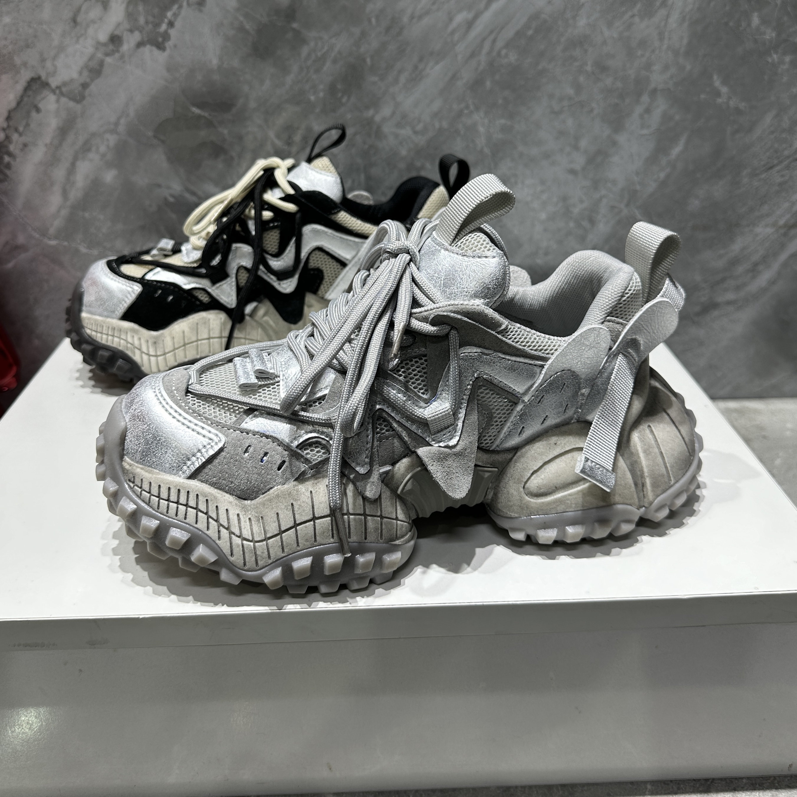 2024 New Spring and Summer Dad Shoes Distressed Retro Platform Thick ...