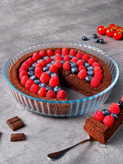 Fenex Food -grade tempered glass baking plate circular baking pizza ...