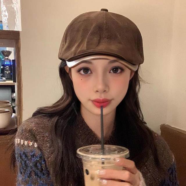 2024 New Progressive Hat Women's British Retro Reverse Peaked Cap ...