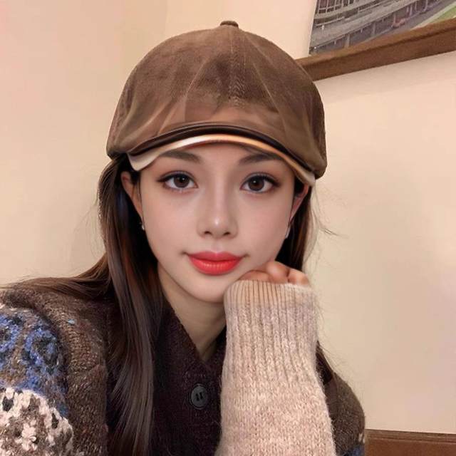 2024 New Progressive Hat Women's British Retro Reverse Peaked Cap ...