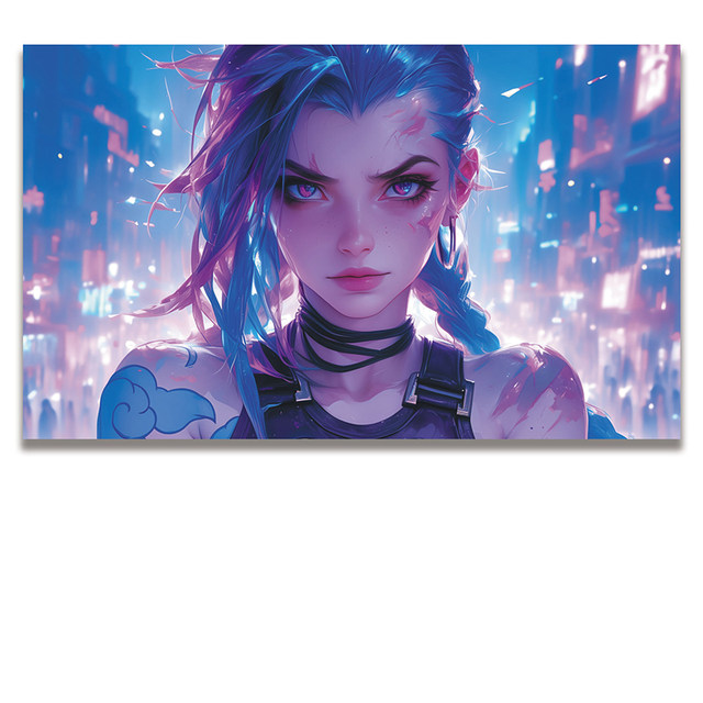 Jinx poster two-dimensional wall sticker newspaper LOL oversized mural ...