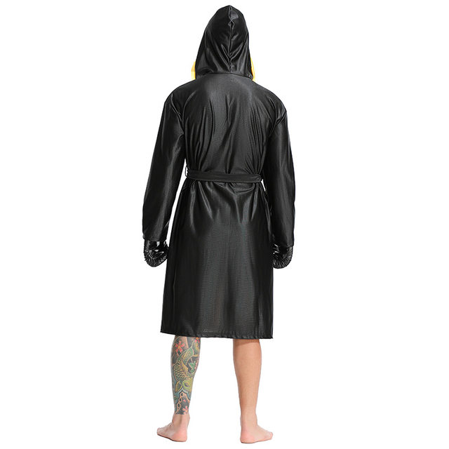 Halloween adult male cosplay boxer game clothing shirt black hooded ...