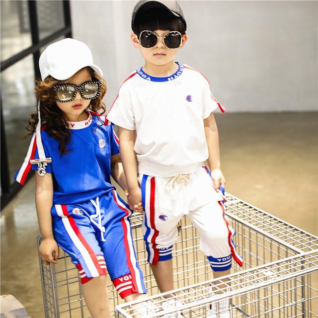 Children's clothing, boys and girls pure cotton suit, summer clothes ...