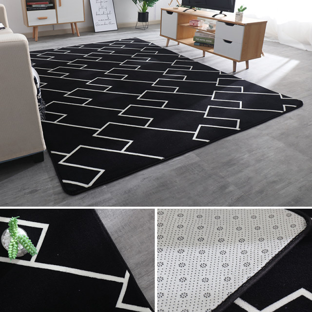 Gray Short-Haired Carpet for Living Room Coffee Table Sofa Blanket ...