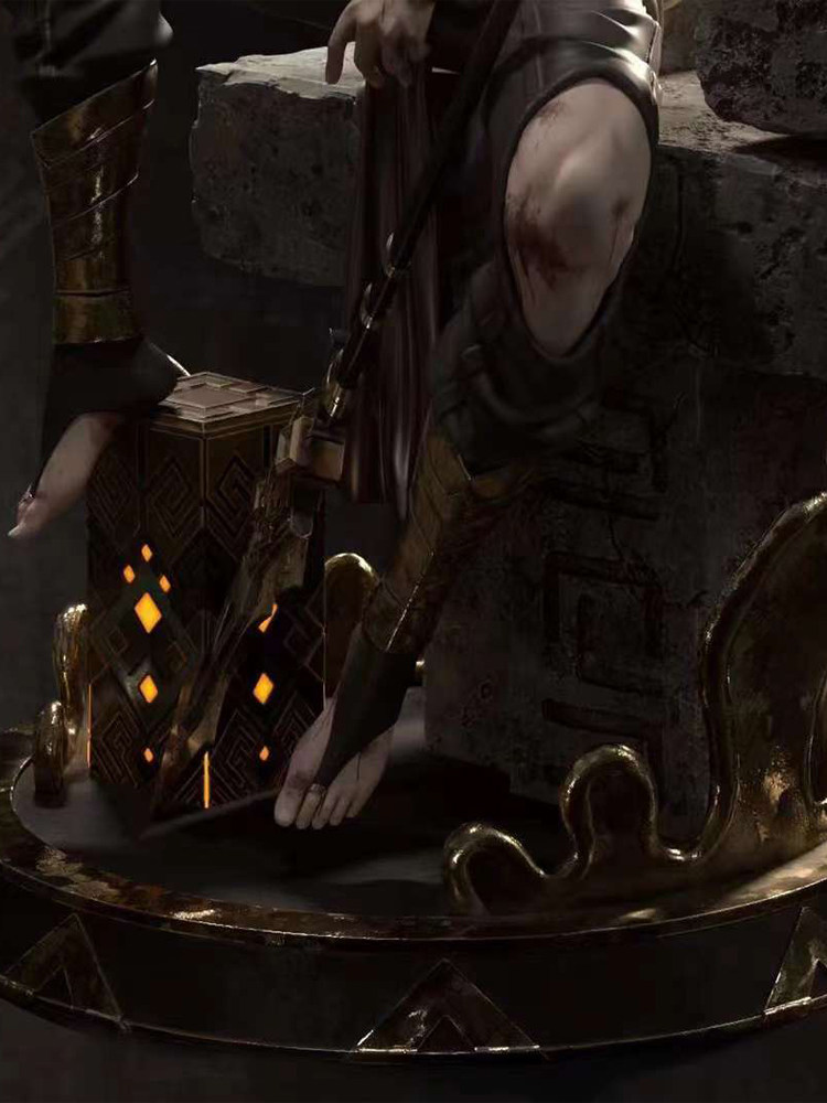 Red Stone Zhongli Demon God Battle Morax Rock King Zhongli Figure GK ...