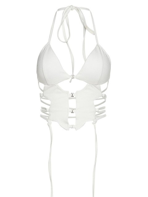 European and American sexy battle robe hot girl halter neck hanger vest ...