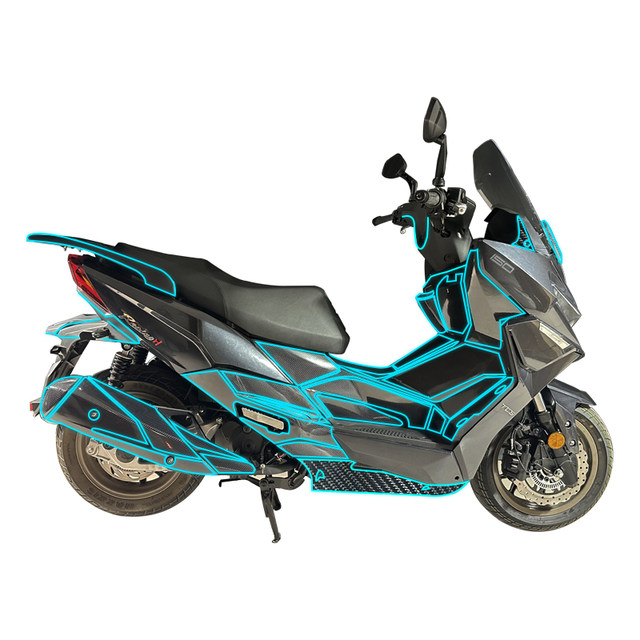 Motorcycle Xiaoer Guangyang racingH150 carbon fiber sticker body protection sticker motorcycle ...