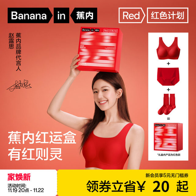 Red plan inside the gift box 5 series bra and panties set underwear ...