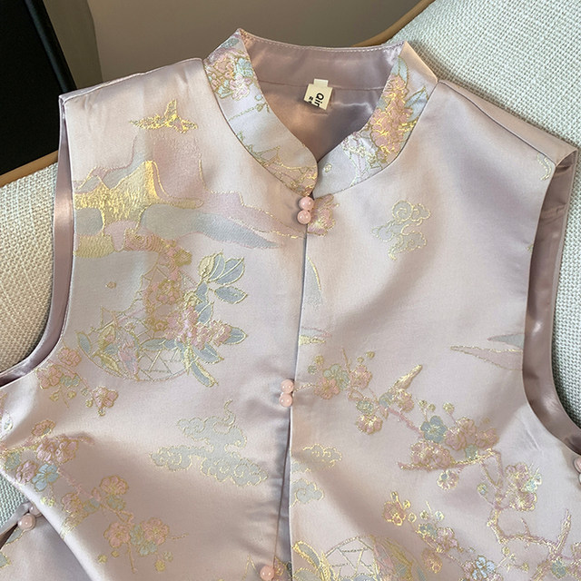 Song Jin new Chinese style vest top high-end mulberry silk sleeveless ...