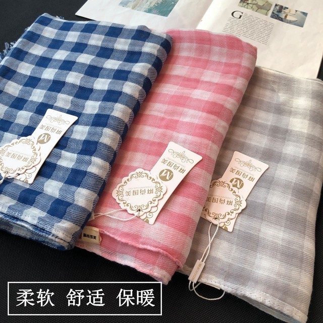 New pure cotton and linen scarf for women in spring, autumn and winter ...