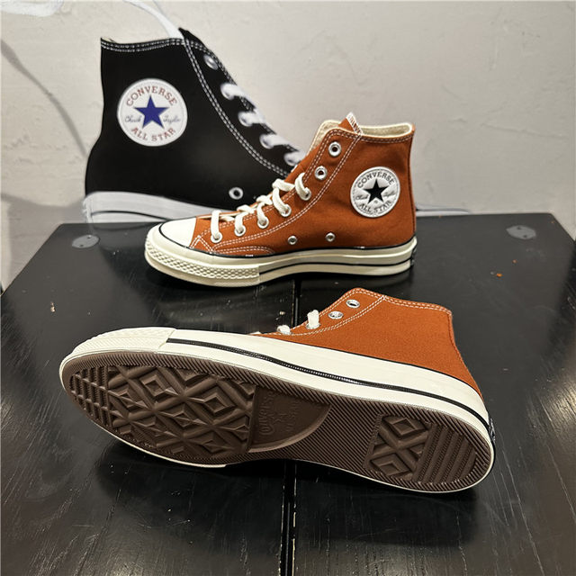 CONVERSE Converse's new 1970S chestnut brown men's and women's retro high-top breathable casual ...
