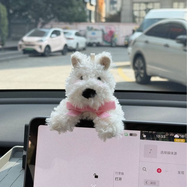 Car central control screen ornaments West Highland cute dog car ...