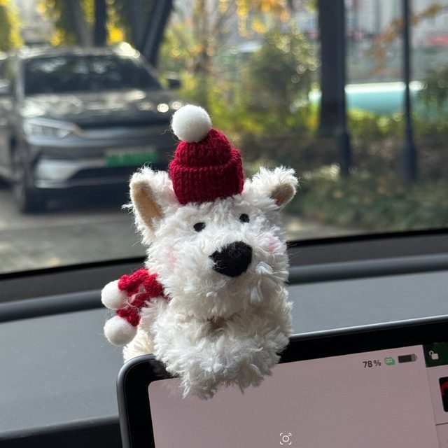 Car central control screen ornaments West Highland cute dog car ...