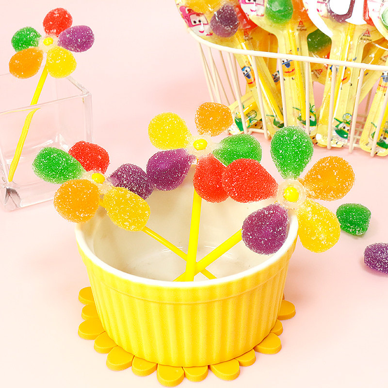 Golden Rice Windmill Candy Colorful Rotating Lollipop Rainbow Gum Candy ...