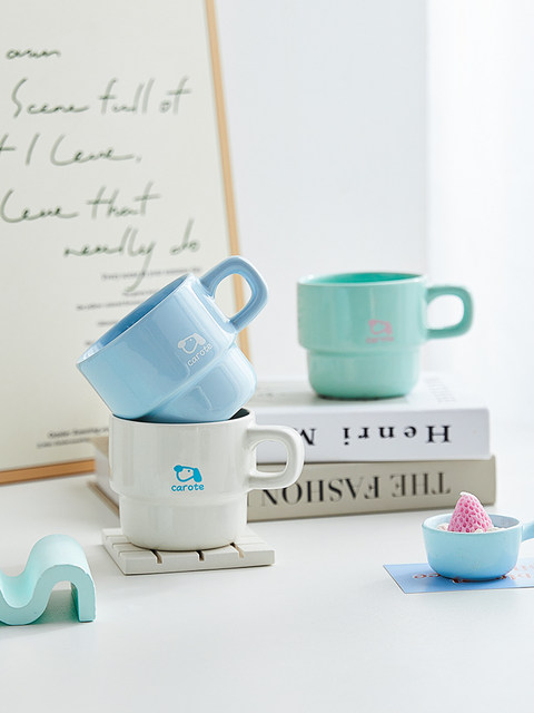 Carlot mug stacked water cup set household drinking water ceramic cup ...