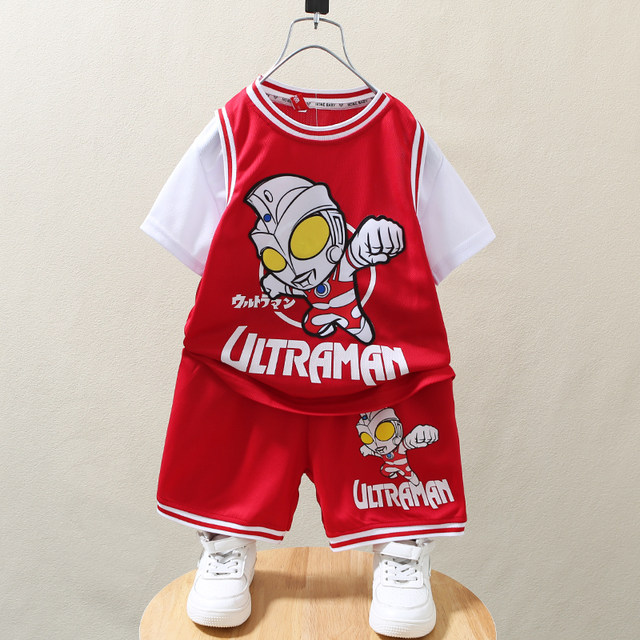 Ultraman Clothes Boys Summer Suit 2024 New Style Children's Summer Suit ...