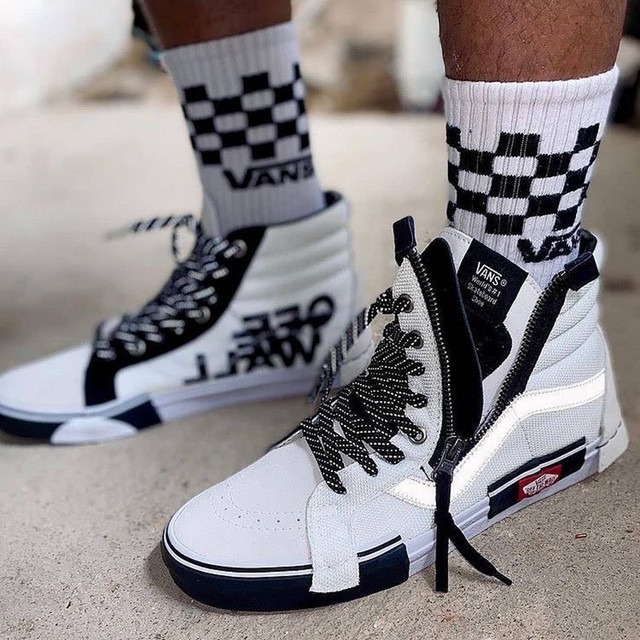 VANS Vance SK8-Hi high-top deconstruction 3M reflective logo white men ...