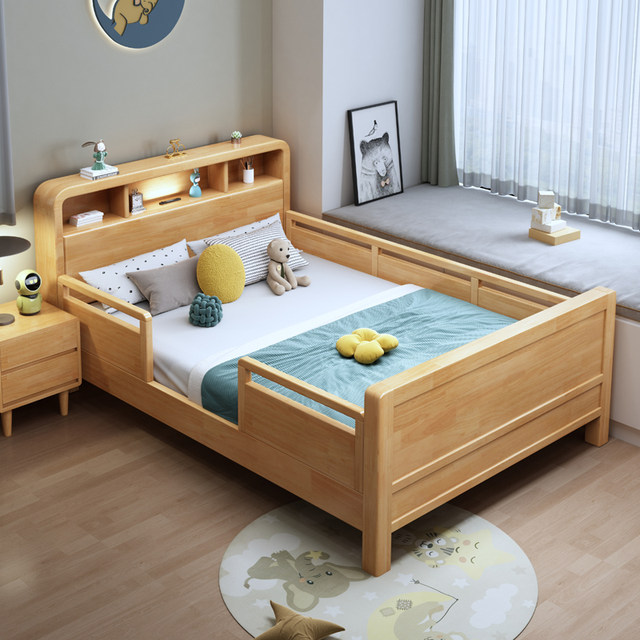 Nordic full solid wood simple style children's bed student single bed 1 ...