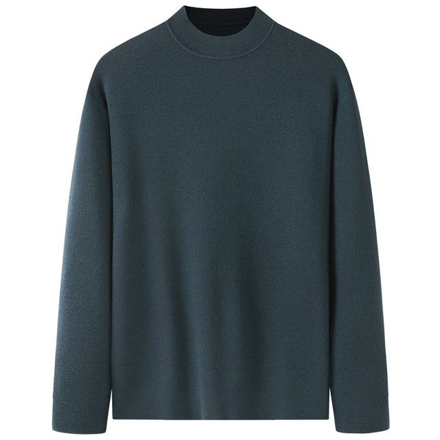 Large size men's cardigan loose half turtleneck fat man sweater men's ...