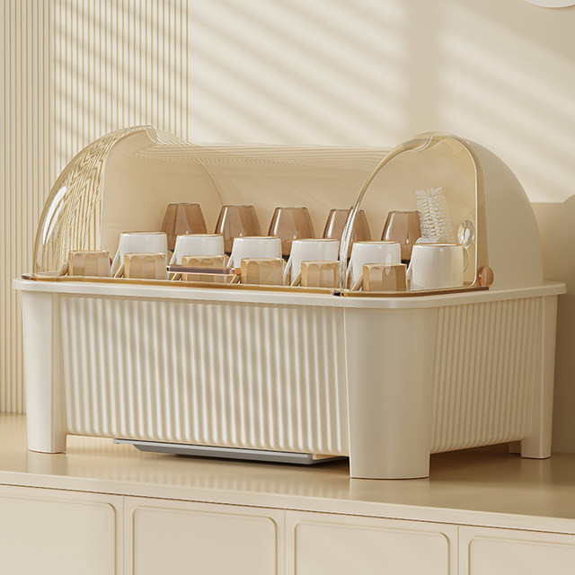 Desktop cup storage rack water cup storage box tea cup tray drain cup ...