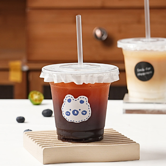 Popular Disposable Milk Tea Coffee Cups with Lids, Transparent Cold ...