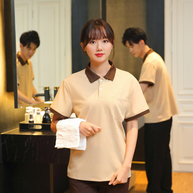 Property cleaning work clothes women's short-sleeved summer shopping ...