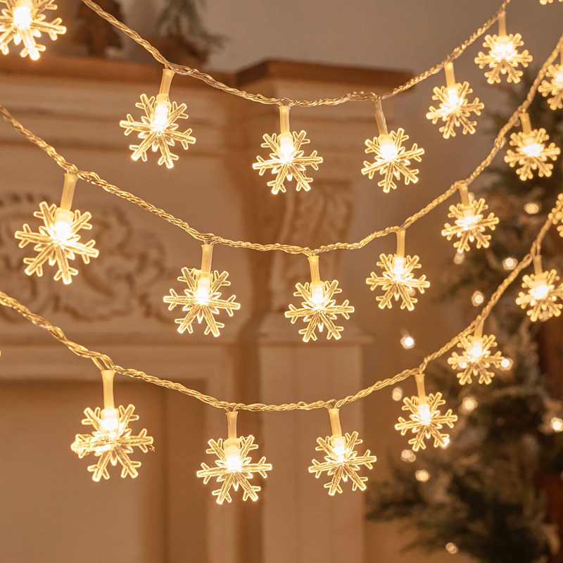 Christmas Decorations: Snowflake LED String Lights | Starry Scene Ornaments