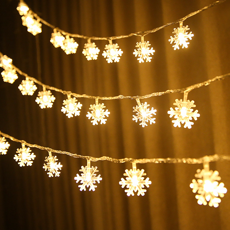 Christmas Decorations: Snowflake LED String Lights | Starry Scene Ornaments
