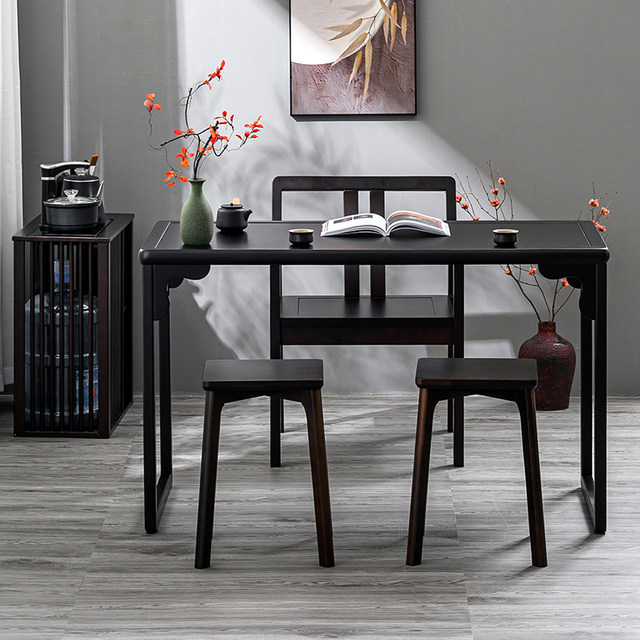 New Chinese style solid wood tea table Zen tea room table home office ...