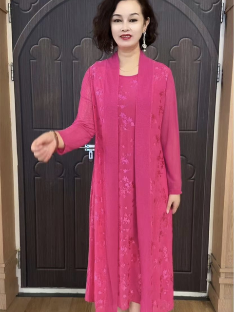 Spring and summer new dress suits fashion high bombs plus fertilizer increases middle -aged and ...