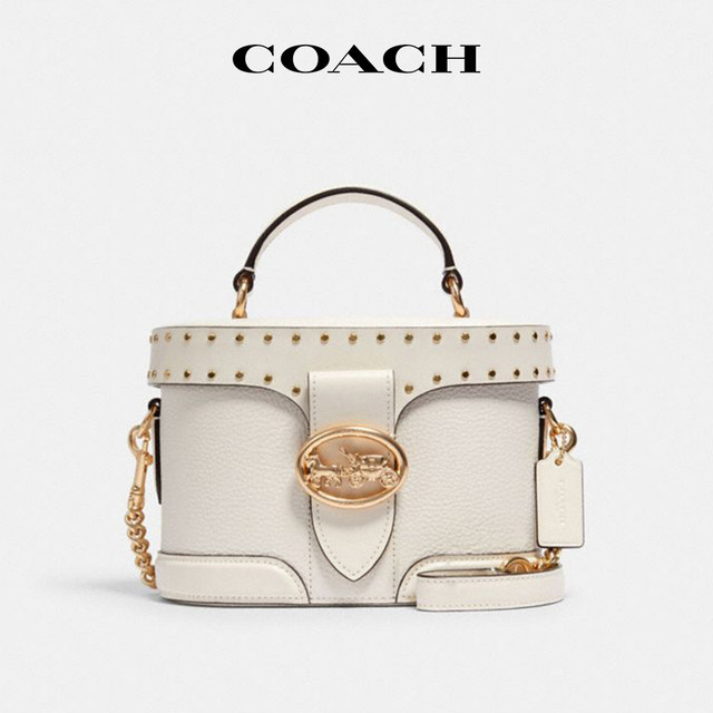 COACH/Coach GEORGIE box bag portable large-capacity rivet shoulder ...