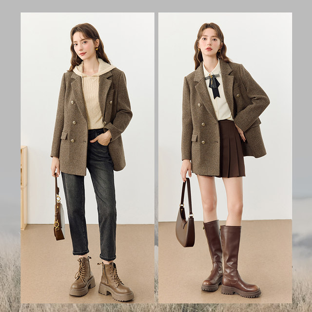 All -wool old money wind West outfit female KBNE autumn and winter new ...