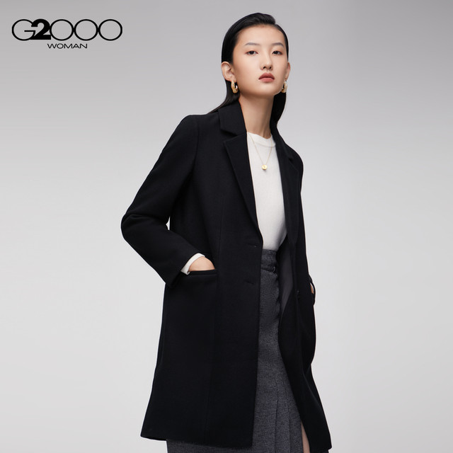 G2000 elegant commuter warm lapel autumn and winter style single ...