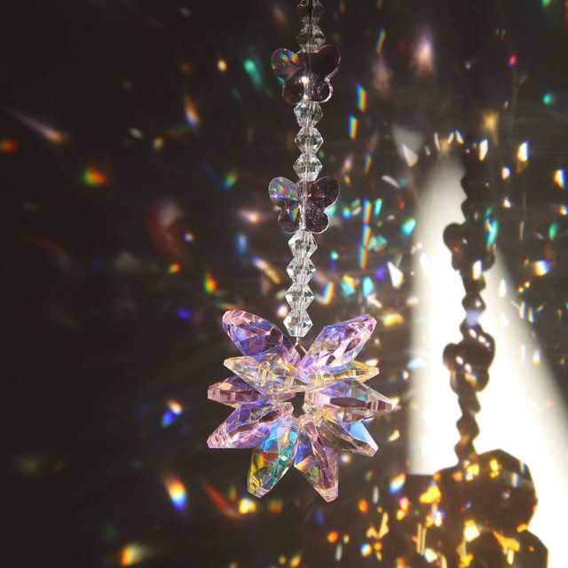 Creative streamer snowflake crystal sun catcher three-dimensional prism ...