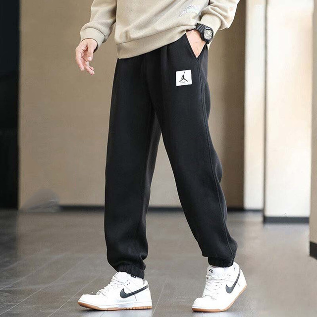 NIKE Nike AJ men's pants plus velvet thickened warm loose casual Jordan ...