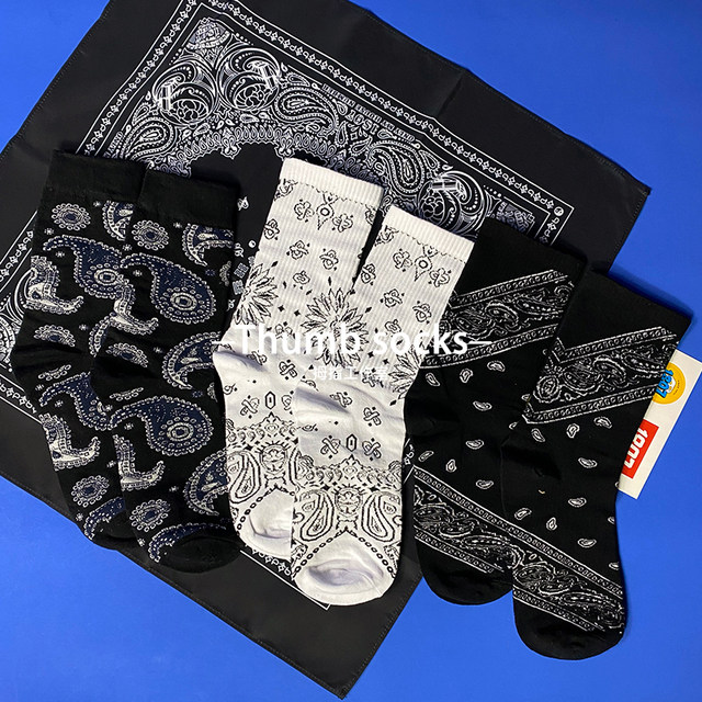 Hip hop trendy brand men's socks TS grimace socks cashew flower ...