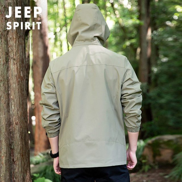 Casual men's large-size hooded jacket top men's jacket JEEP Jeep dad ...