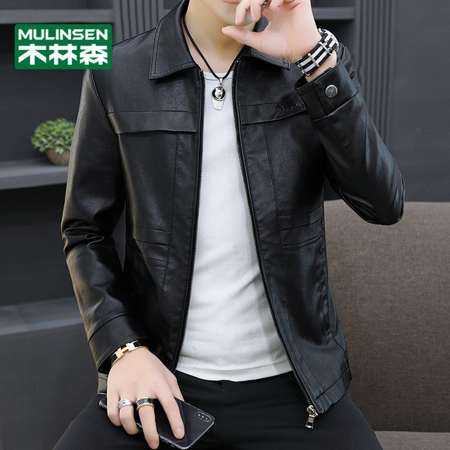 Mulinsen Light Mature Style Leather Jacket Men's 2024 New Autumn and ...