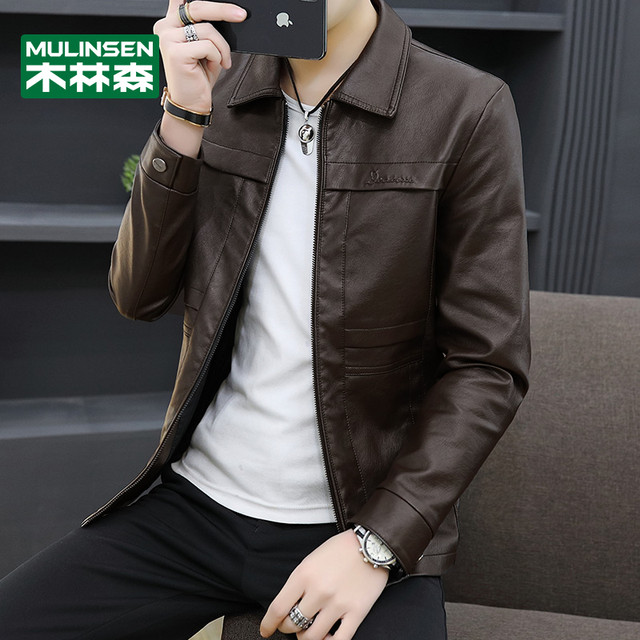Mulinsen Light Mature Style Leather Jacket Men's 2024 New Autumn and ...
