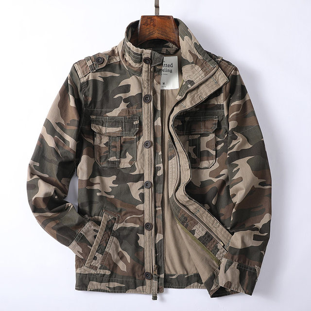 American retro spring and autumn men's jacket camouflage casual men's ...