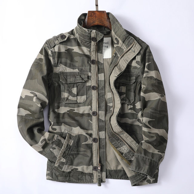 American retro spring and autumn men's jacket camouflage casual men's ...