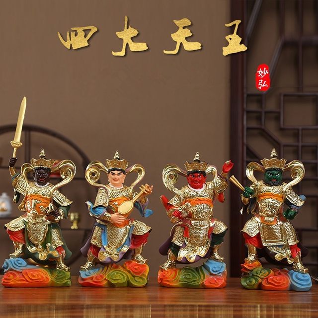 Factory direct resin four heavenly kings 19 inches 48 cm ancient color ...