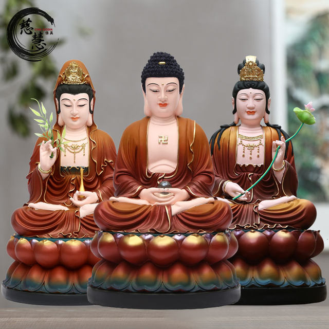 Factory direct sales resin fiberglass Buddha statue ancient color ...