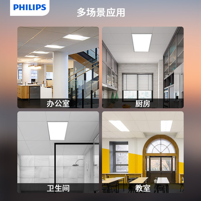 Philips 600x600 LED Panel Light - Office Recessed Grille Lamp