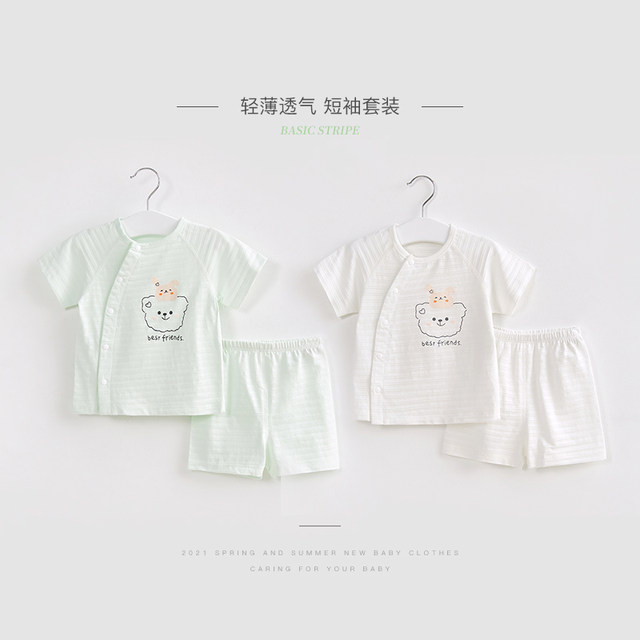 Baby summer suit girls cotton toddler two-piece baby short-sleeved men ...