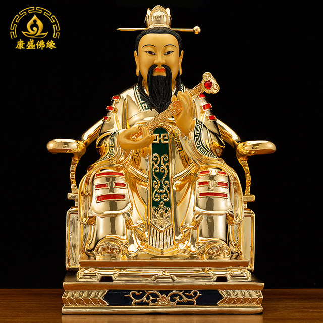 San Mao Zhenjun statue Taiwan gilt bronze Maoshan founder Mao Ying Mao ...